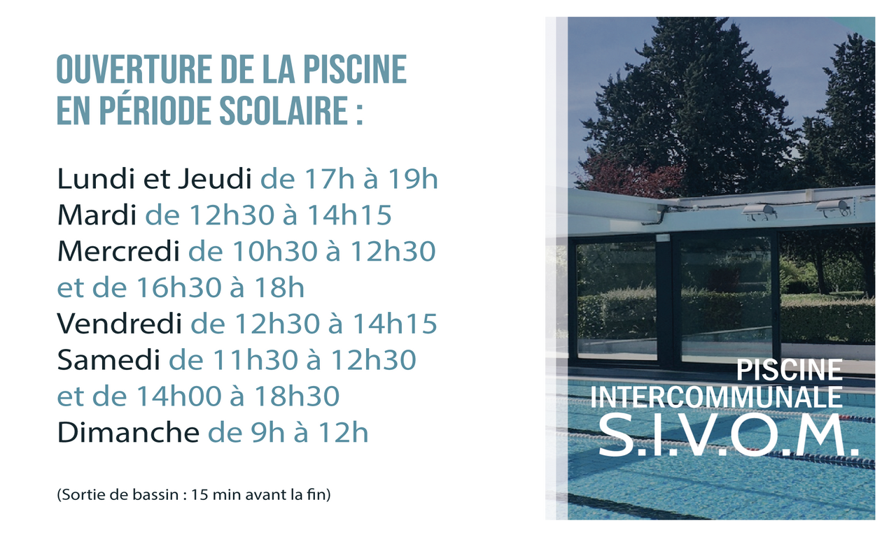 S.I.V.O.M : horaires d'ouverture de la piscine en période scolaire - Le ...